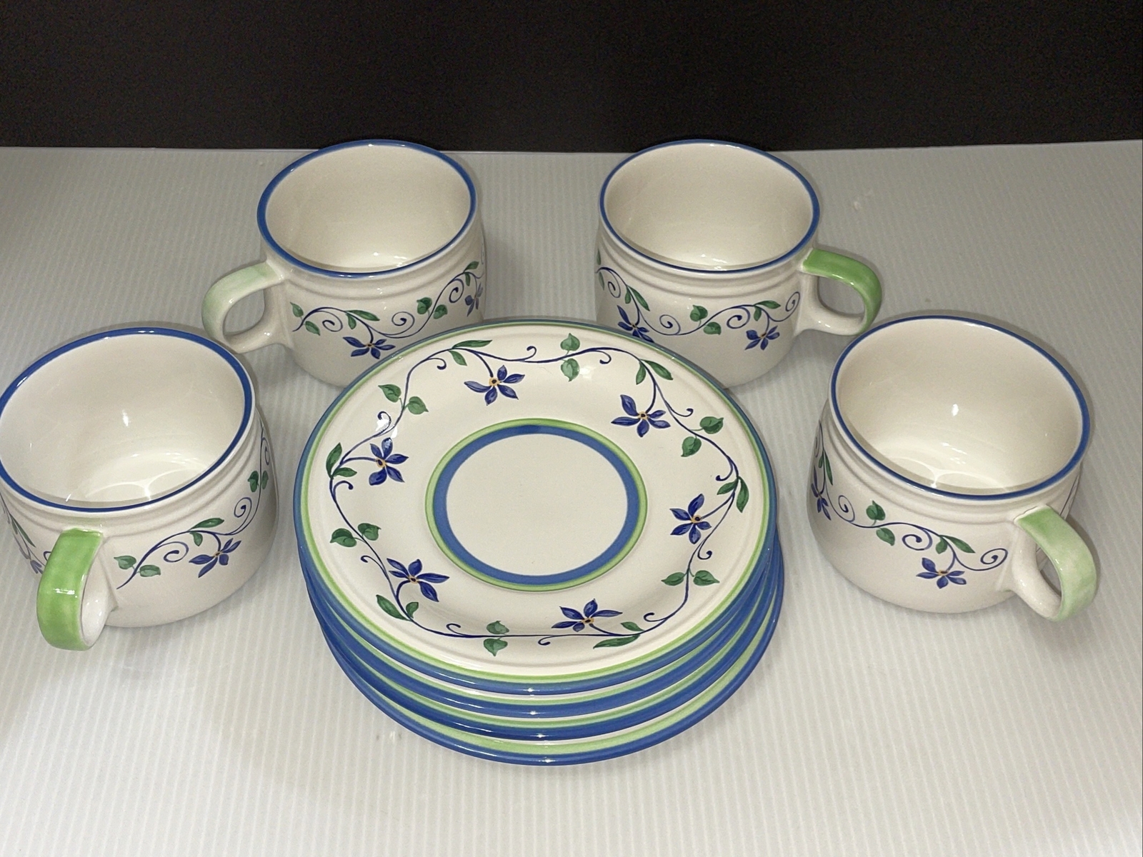 Studio Nova Florella Blue & Green Floral JK037 Cup and Saucer Set of 5 for sale online | eBay