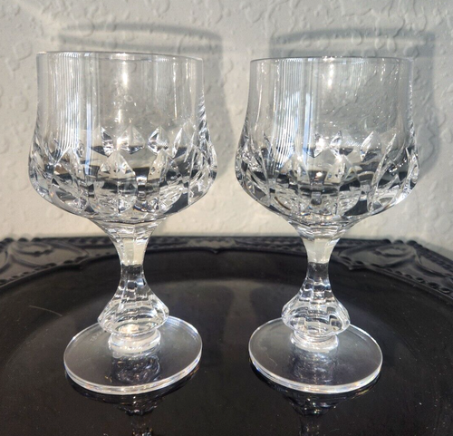 SPODE CRYSTAL Cordial GOBLETS GLASSES (2) NEW Collectible Antique | eBay