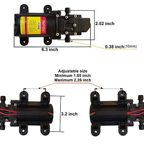 12V Dc Diaphragm Fresh Water Spray Pump, 1.2 Gpm (4.5 L/min) 85 Psi ...
