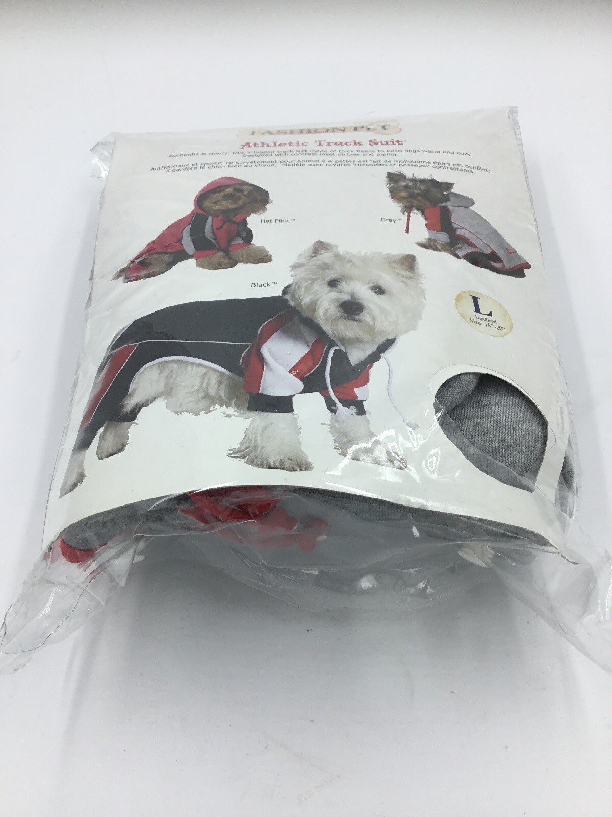 Fashion Pet Athletic Track Suit Dog Size Large Gray NEW Costume corgi ...