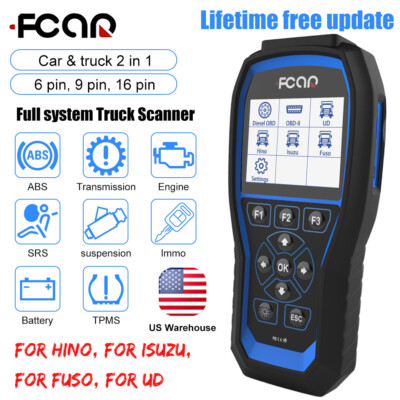 Fcar F506 Full System Diesel Truck Heavy Duty Diagnostic Scanner ABS ...