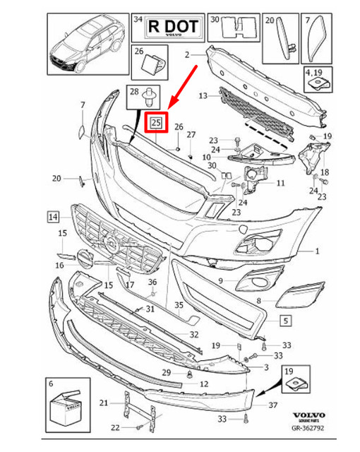 Passend Für VOLVO XC60 MK1 Obere Front Stoßstange Rand Blenden 31323085 ...