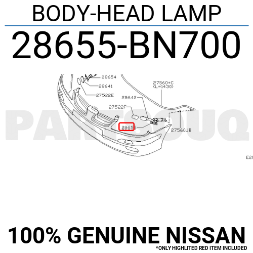 28655BN700 Genuine Nissan BODY-HEAD LAMP 28655-BN700 | eBay