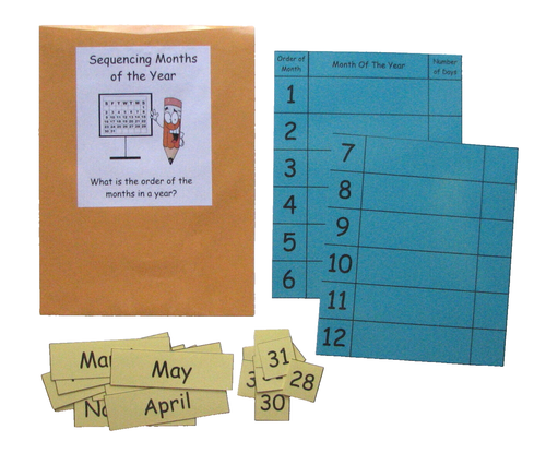 Teacher Made Math Center Learning Resource Game Sequencing Months of ...
