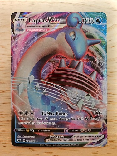 Lapras Vmax 050/202 Sword & Shield NM Full Art Ultra Rare Pokemon Card ...