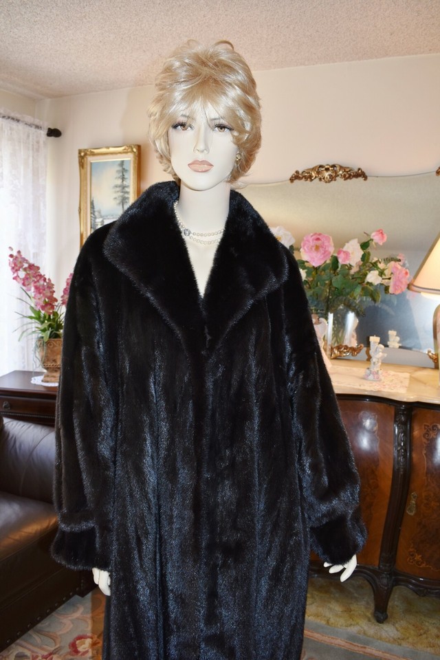 NEW &TAGS NATURAL MINK FUR COAT MAXI LENGTH SABLE BROWN SAGA FURS L ...