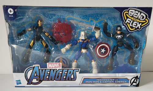 HASBRO AVENGERS Taskmaster vs. Iron Man & Captain America Bend & Flex ...