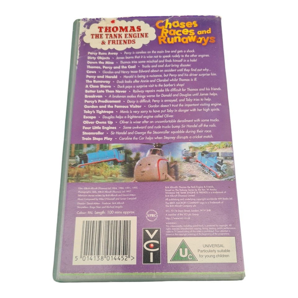 Thomas The Tank Engine And Friends - Chases, Races And Runaways (VHS ...