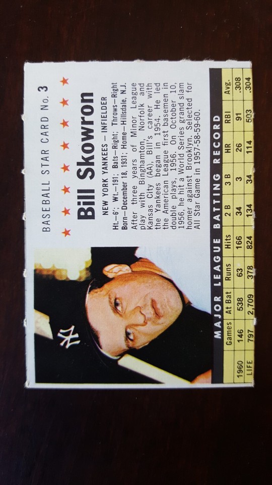 1961 post baseball cards #1 to #70 handcut perforated complete your set ...