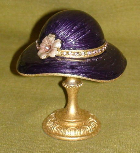 Purple Enamelled Trinket Hat Box | eBay