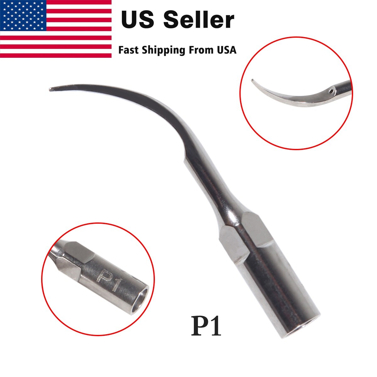 10 PCS Dental Ultrasonic Piezo Scaler Perio Tips P1 Fit Woodpecker EMS ...