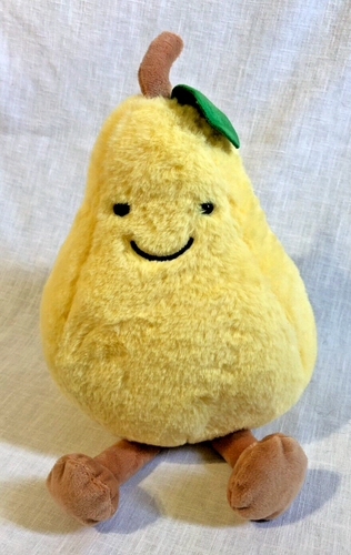 Plush Yellow Pear With Stem & Leaf Stuffed Plush Toy USA Seller New 9.5 ...
