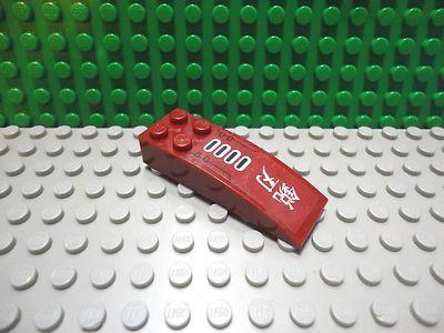 Lego 1 Dark Red 2x6 sloped brick block with sticker of design | eBay