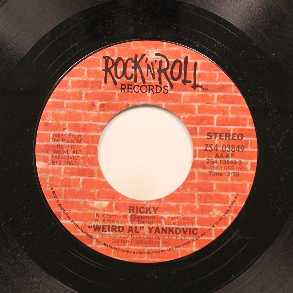 Rock 45 "Weird Al" Yankovic - Buckingham Blues / Ricky On Rock'N'Roll ...