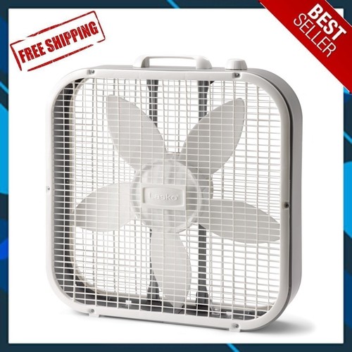 Lasko 20" Classic Box Fan with Weather-Resistant Motor, 3 Speeds, 22.5 ...