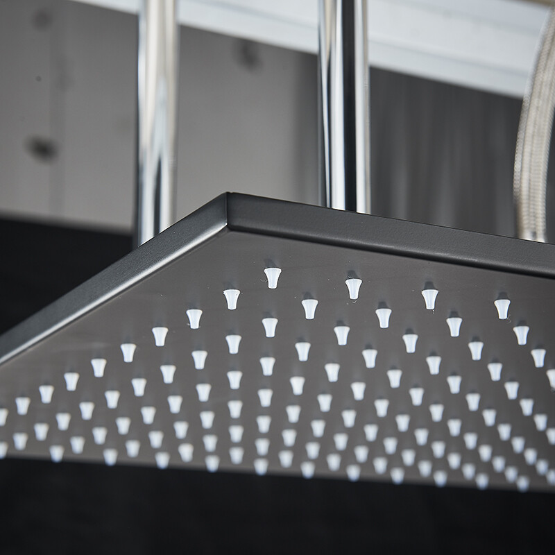 LED Rainfall Large Shower Head High Pressure Ceiling Mounted Overhead ...