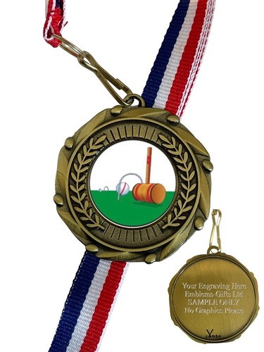 Croquet 45mm Combo Medal & Ribbon Engraved Free | eBay UK