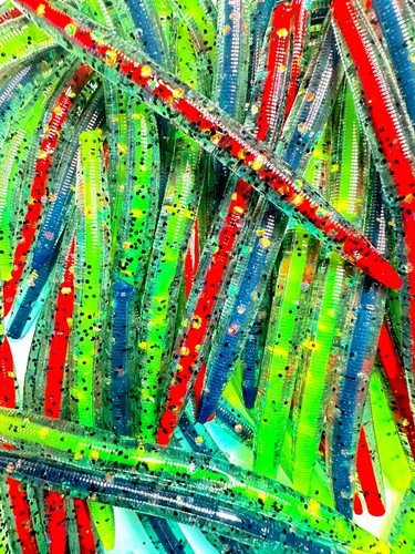 Custom Core Shot Worm! 10 Pack Multiple Colors 5" Bait Bass Fishing ...