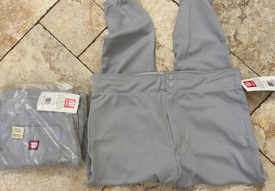 New Wilson Adult Baseball Pants Men's L Gray | eBay