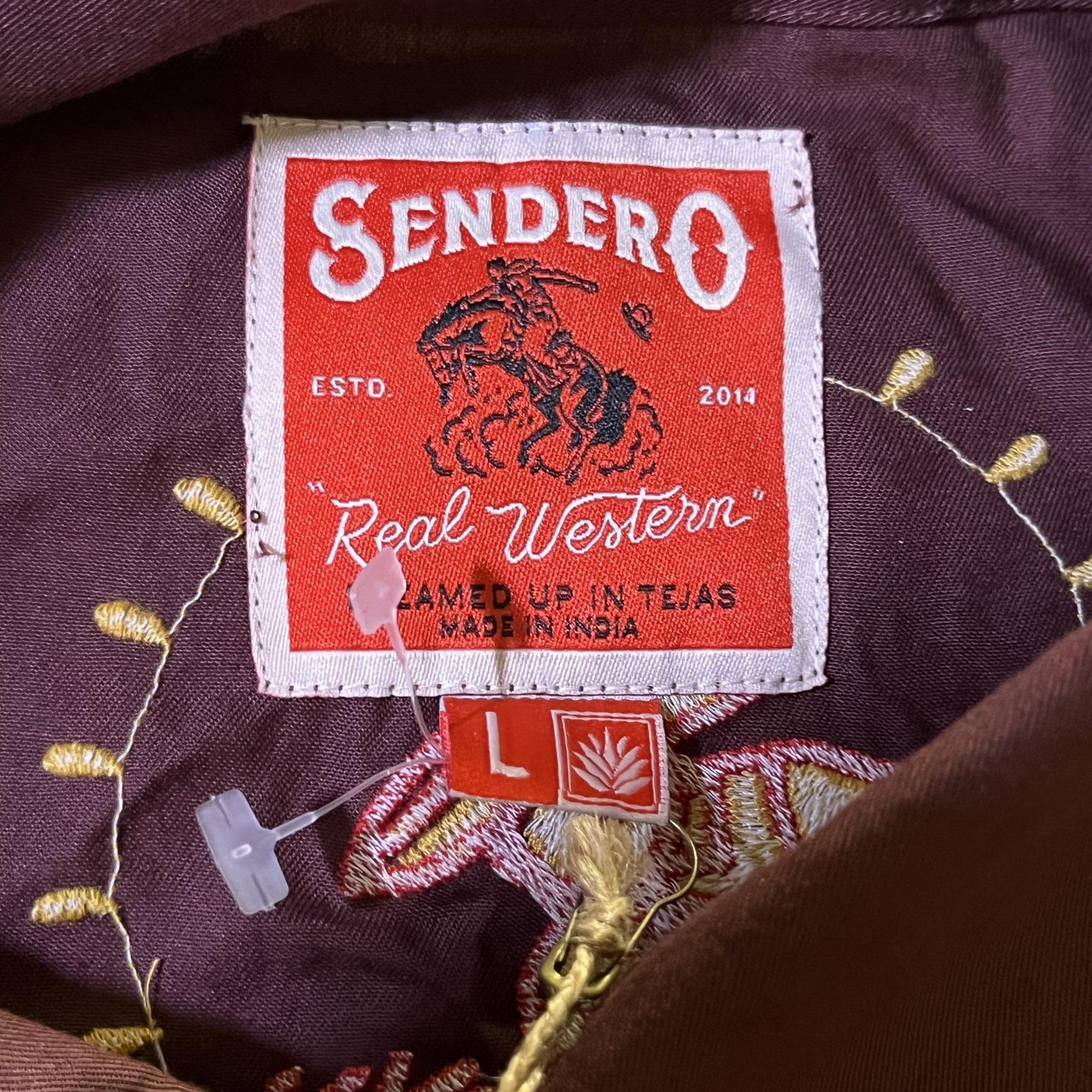 Sendero Provisions Shirt Mens Large Brown Barrel Cuff Pearl Snap Rodeo ...