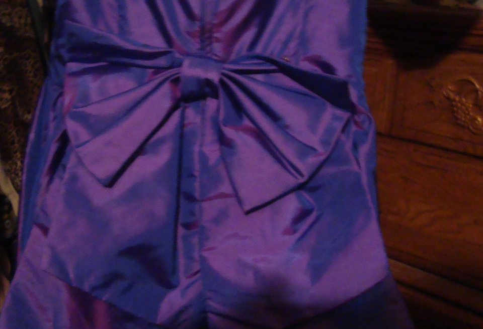 Vintage Dress SIZE MEDIUM purple taffeta ALFRED ANGELO bow party 80s ...
