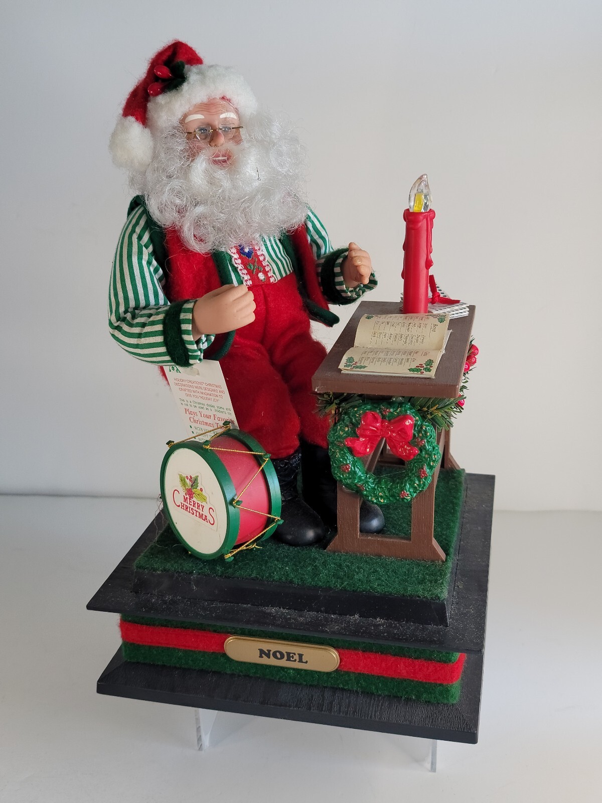 Animated Santa Musical Holiday Scene Holiday Creations 1993 Checking a List