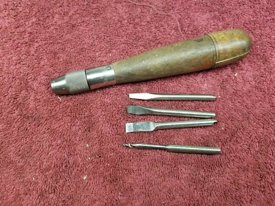 Antique Wooden Handled Multi-tool w/4 bits | eBay