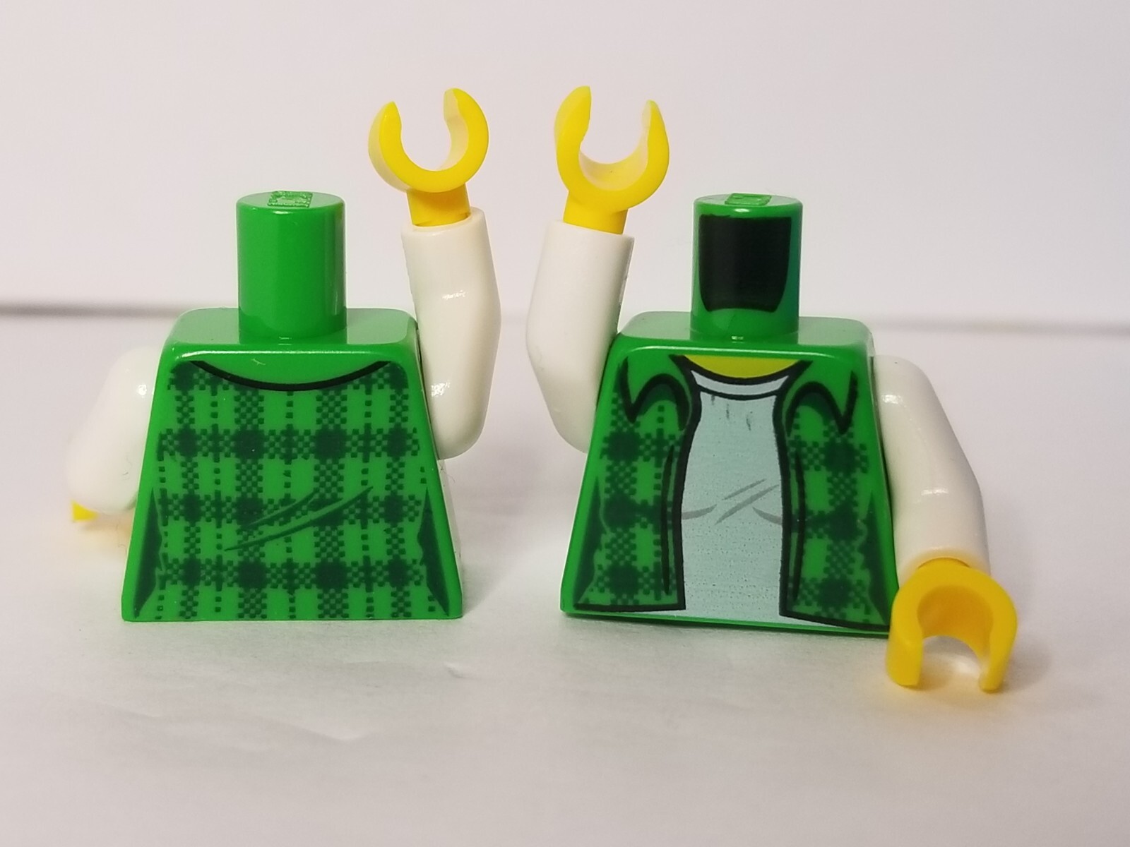 LEGO Green Plaid Flannel VEST Jacket Torso Body Part Trucker Guy Girl ...