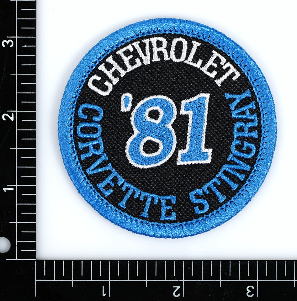 1981 Chevrolet Corvette Stingray Embroidered Patch Black/Aqua Iron-On Sew-On Hat | eBay