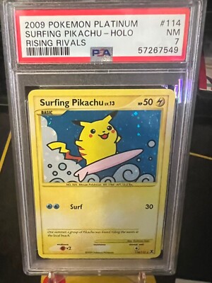 Pokemon Card TCG - Surfing Pikachu 114 - Rising Rivals Holo - PSA 7 | eBay