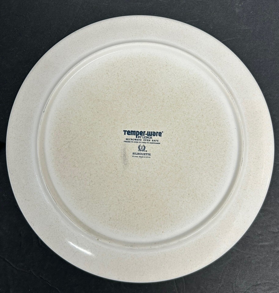 Lot Of 2 LENOX TEMPERWARE SILHOUETTE PLATES WHITE TREES/BIRDS BLUE ...