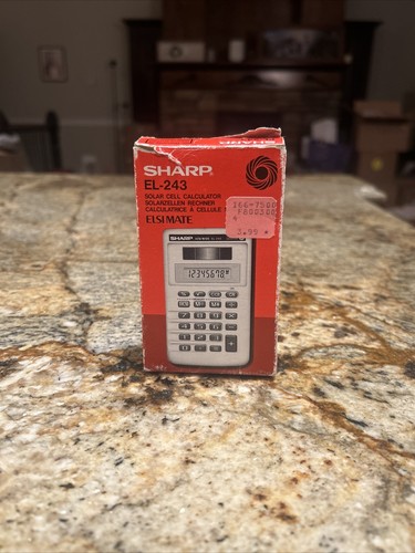 NEW Vintage Original Sharp Elsi Mate Solar Cell Calculator EL-243 ...