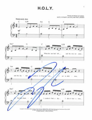 Tyler Hubbard Signed Autograph H.O.L.Y. Sheet Music - Florida Georgia ...