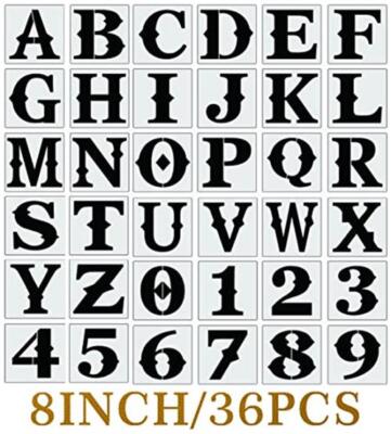 8 Inch Letter Stencils for Painting on Wood, 36pcs Large Assorted Sizes ...