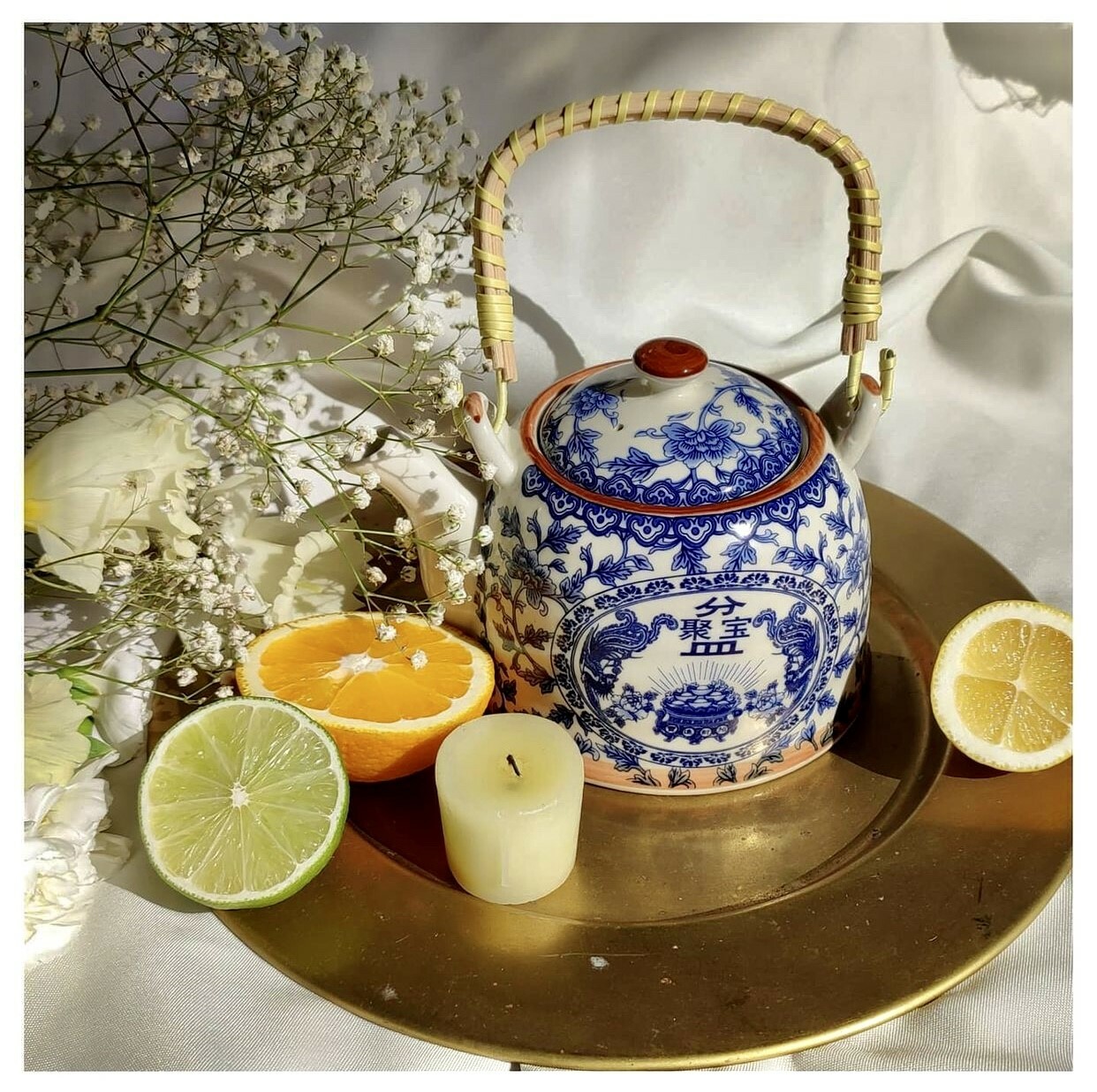 RARE CHINESE OLD MAJOLICA HAND PAINTED VINTAGE TEAPOT FAIENCE BULE ...