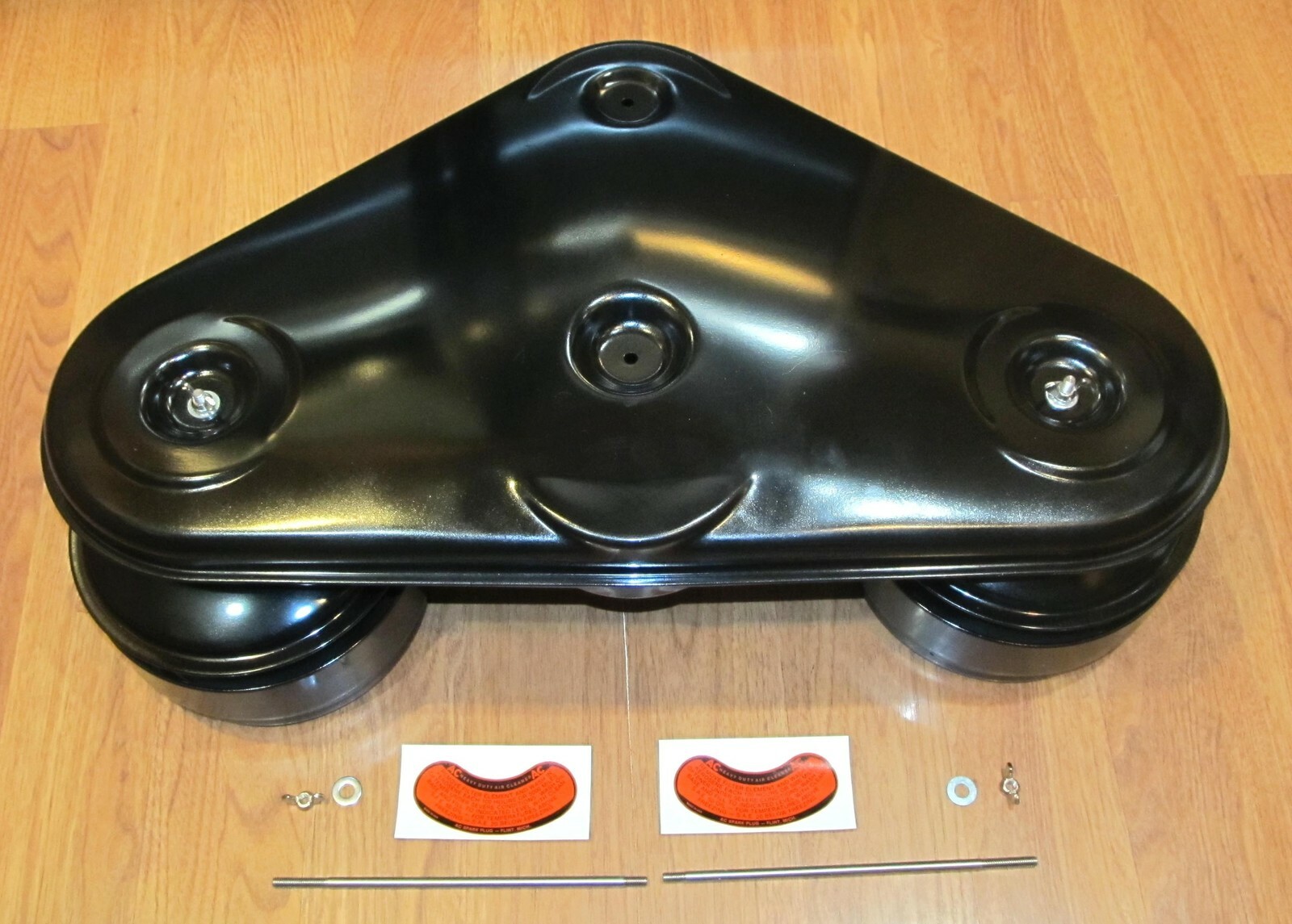 1957 CHEVY DUAL QUADS 2 x 4 STEEL BATWING AIR CLEANER OFF-SET POD ...