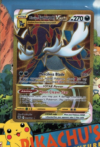 Pokémon TCG Hisuian Samurott VSTAR 209/189 Astral Radiance Gold Secret ...