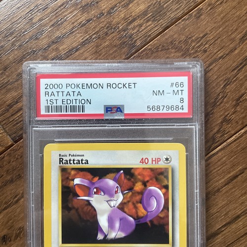 2000 Pokemon Team Rocket Rattata 1st Edition 66/82 PSA 8 Mint card Rare ...