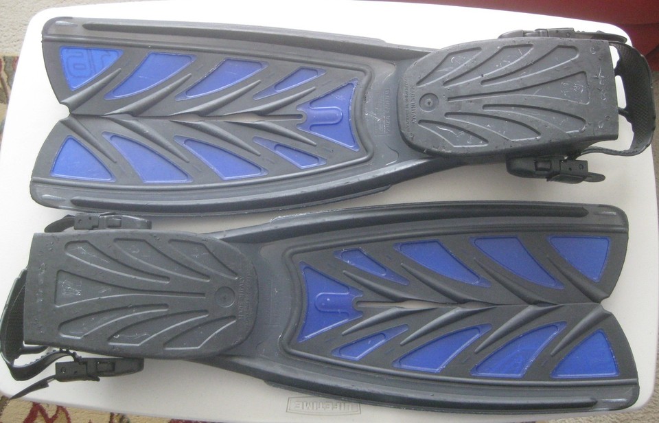 Oceanic Vortex V-16 Split Open Heel Fins, Black/blue, size: L-XL | eBay UK