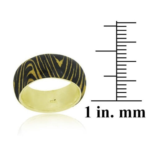 18k Gold Over 925 Silver Enamel Tiger Print Ring Size 8 - Picture 2 of 2