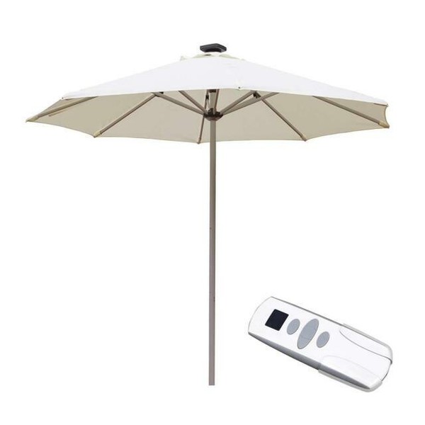 Cozy Bay 3m Automatic Remote Control Parasol With LED Lights in Creamy ...