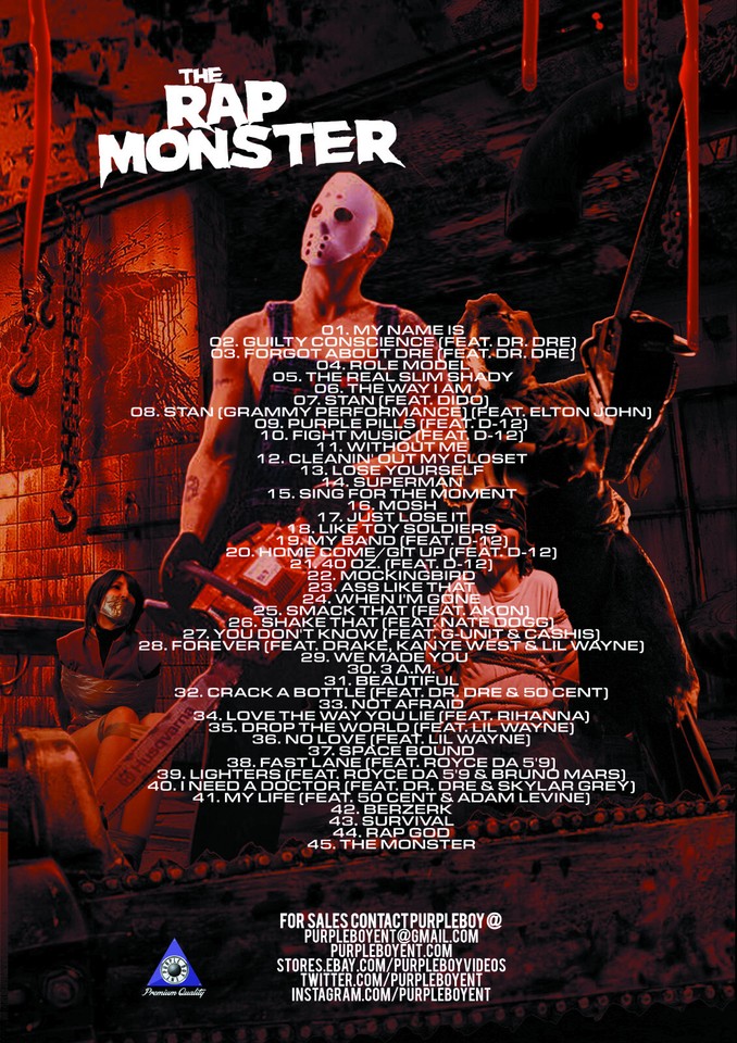 Eminem Music Video Collection DVD Dr Dre 50 Cent Elton John Rihanna Lil ...