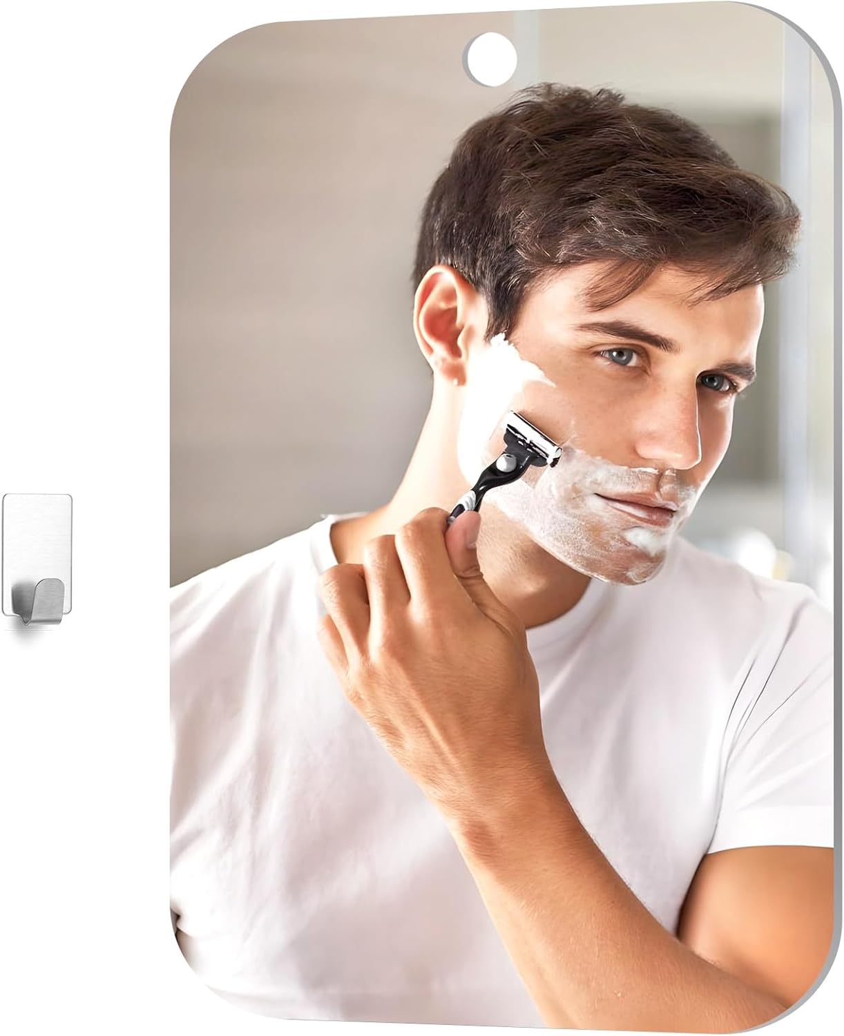 Shower Mirror Fogless for Shaving, 8 X 10Inch Wall Hanging Shower ...