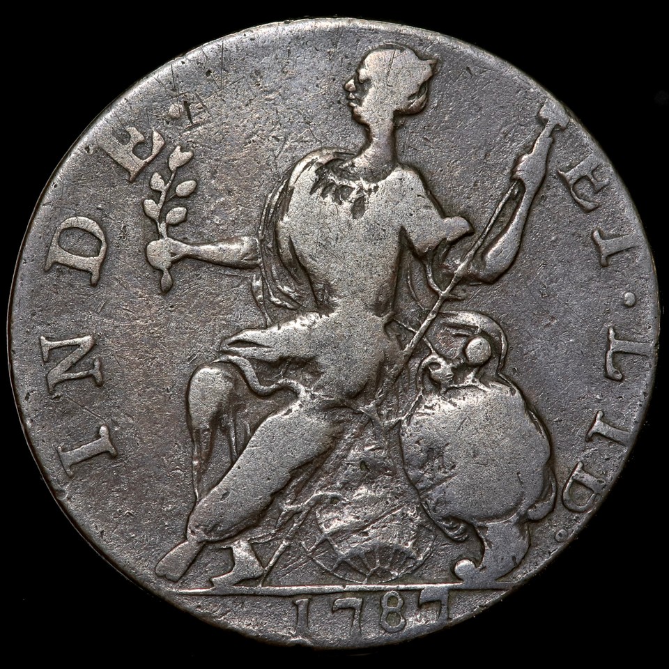 America, Connecticut. Colonial Evasion Halfpenny / Cent, 1787. Horned ...