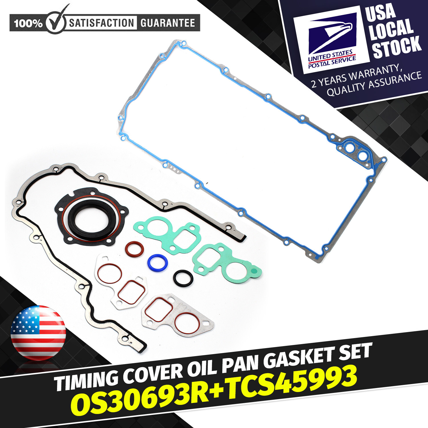 New TCS45993 + OS30693R Engine Oil Pan Gasket Set Fit For Chevr GMC | eBay