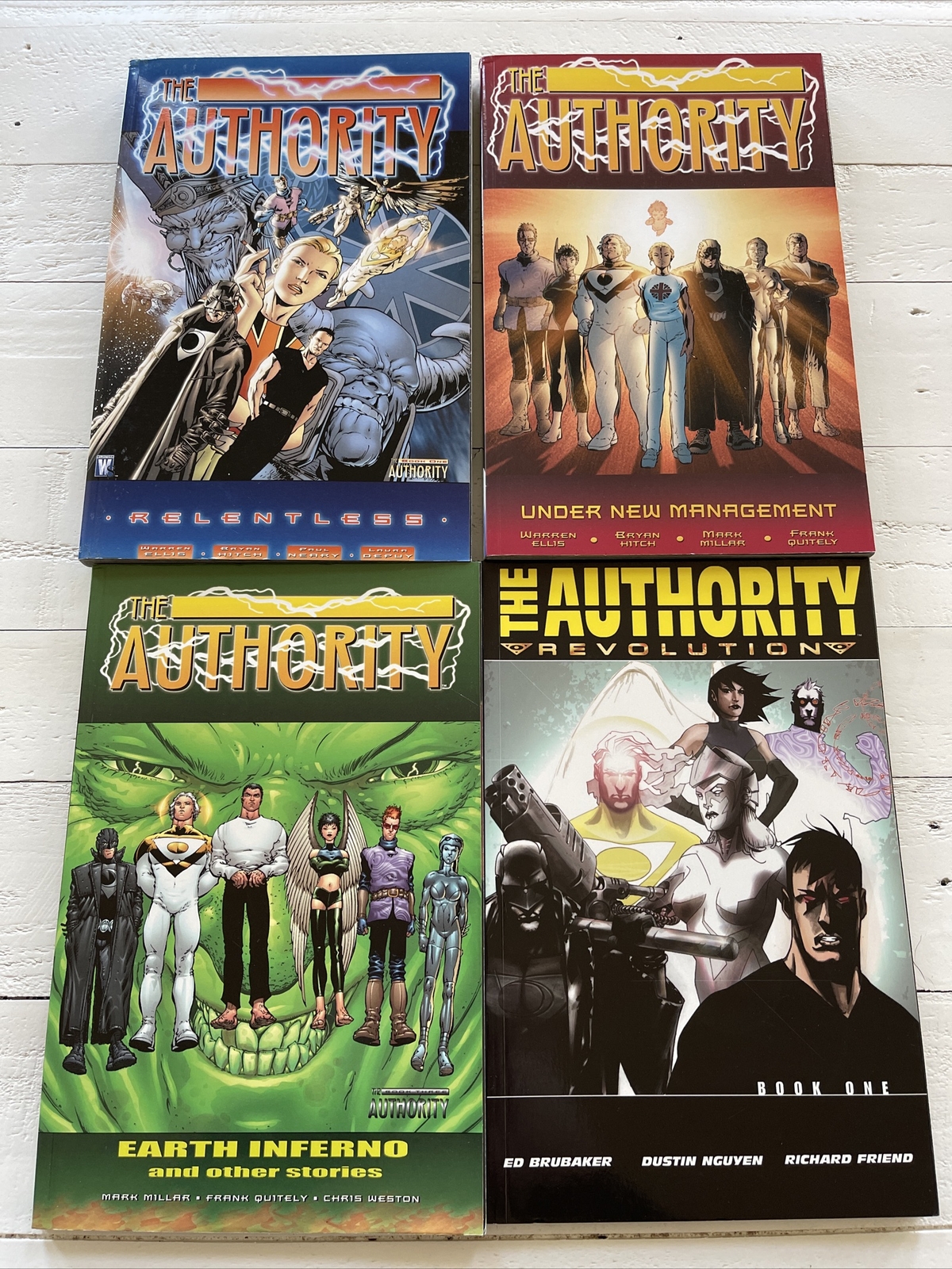 Lot 4 The Authority books: Revolution, Relentless, Earth Inferno ...