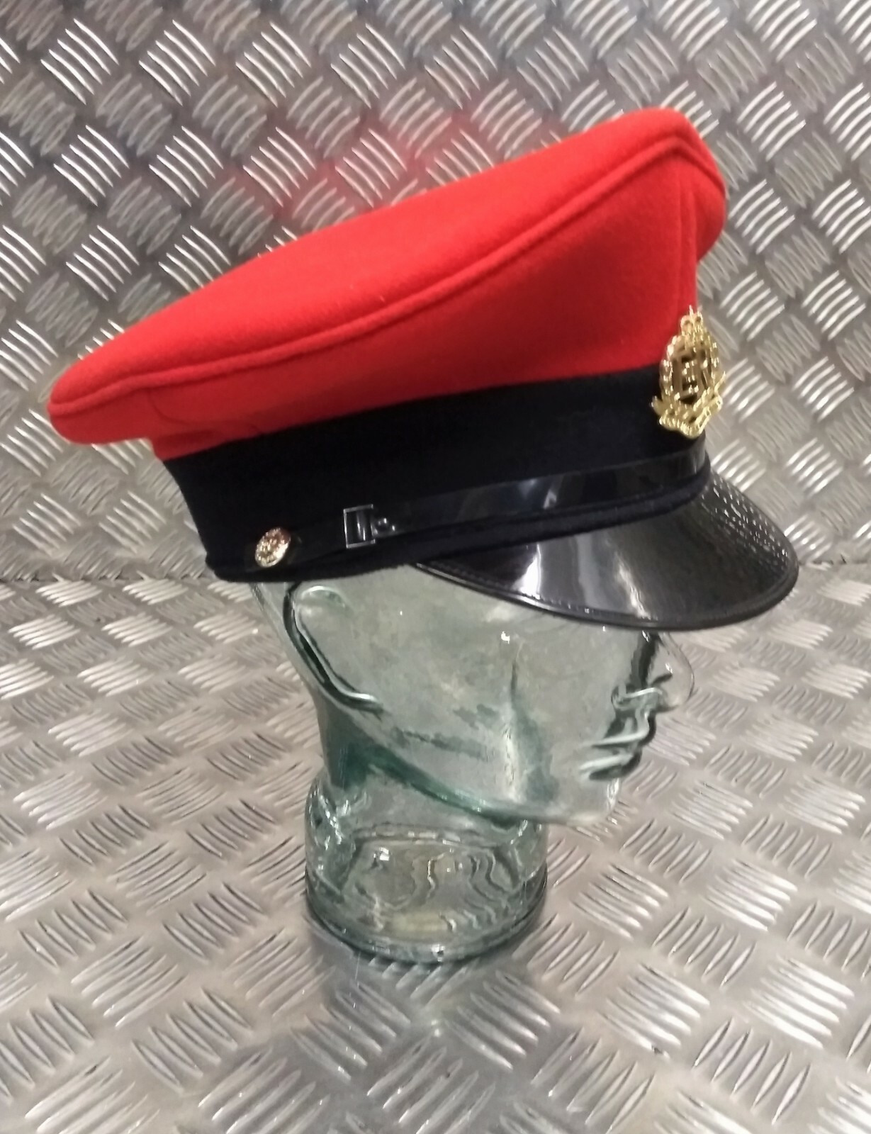 RMP Dress Hat Red No1 No2 Uniform Peaked Visor Cap British Army Style ...