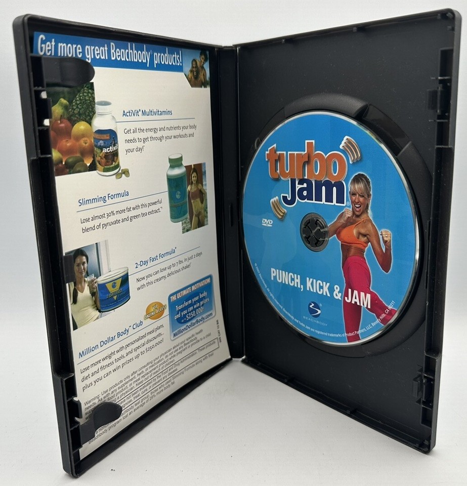 Turbo Jam Punch Kick & Jam DVD Beach Body Free Shipping Great Condition ...