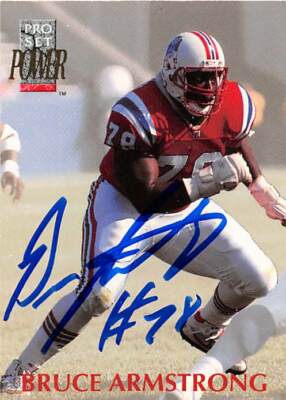 Bruce Armstrong autographed football card (Patriots NFL) 1992 Pro Set ...