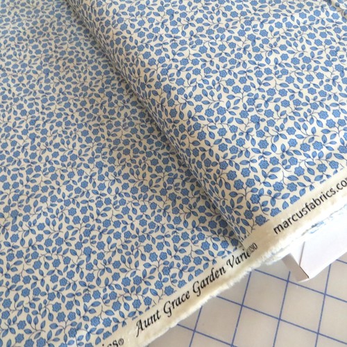 YARD ~ Tiny Flowers On Blue Aunt Grace Garden, Cotton Fabric By Marcus ...